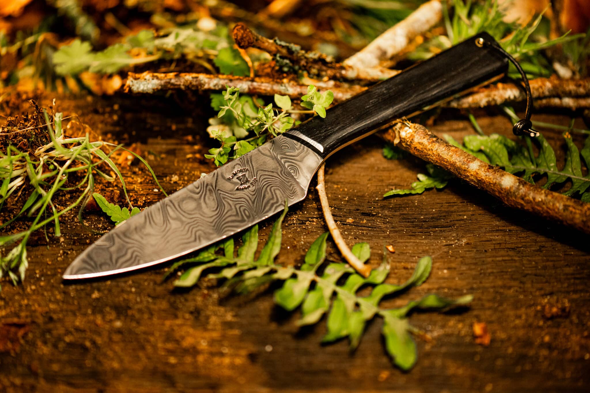 XL Damascus fixed knife | Couteaux Morta